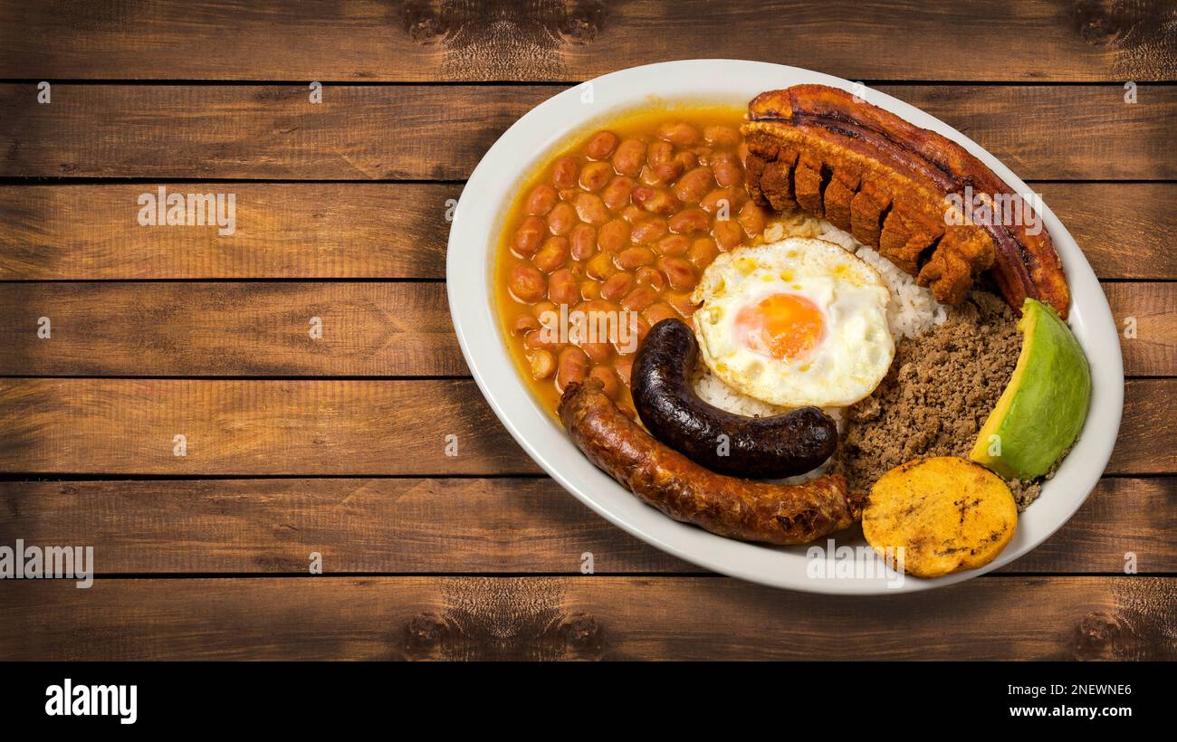 Bandeja paisa, main traditional Colombian dish Stock Photo - Alamy