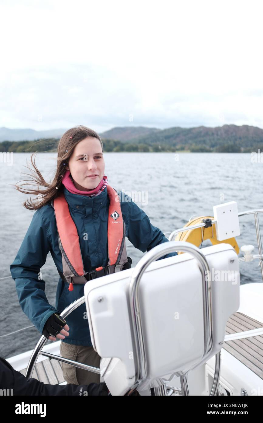 Family sailing adventure on a Lake in UK (Lake Windemere). Age 15 girl ...