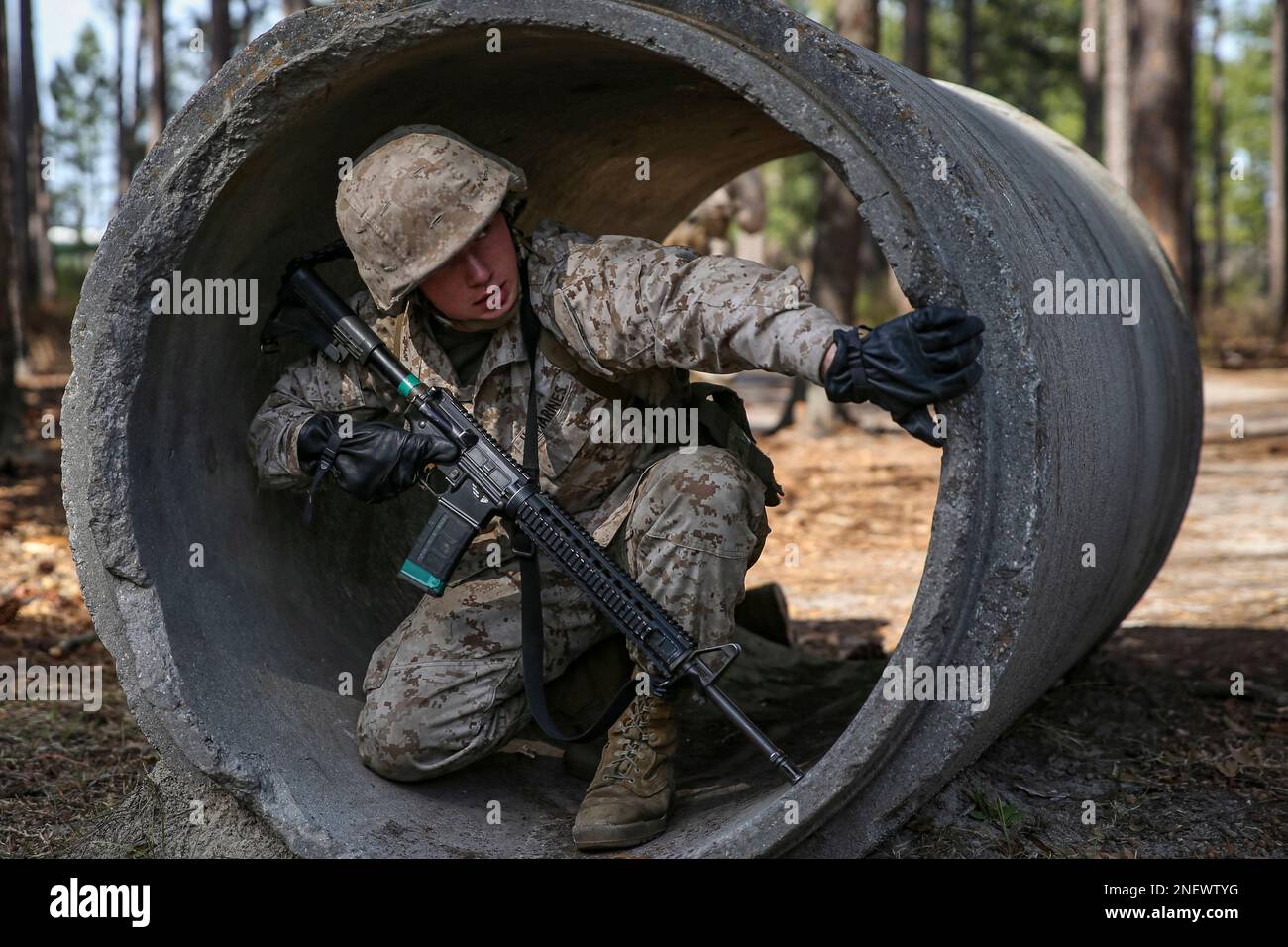 South Carolina, USA. 8th Feb, 2023. A recruit with Charlie Company, 1st Recruit Training ...
