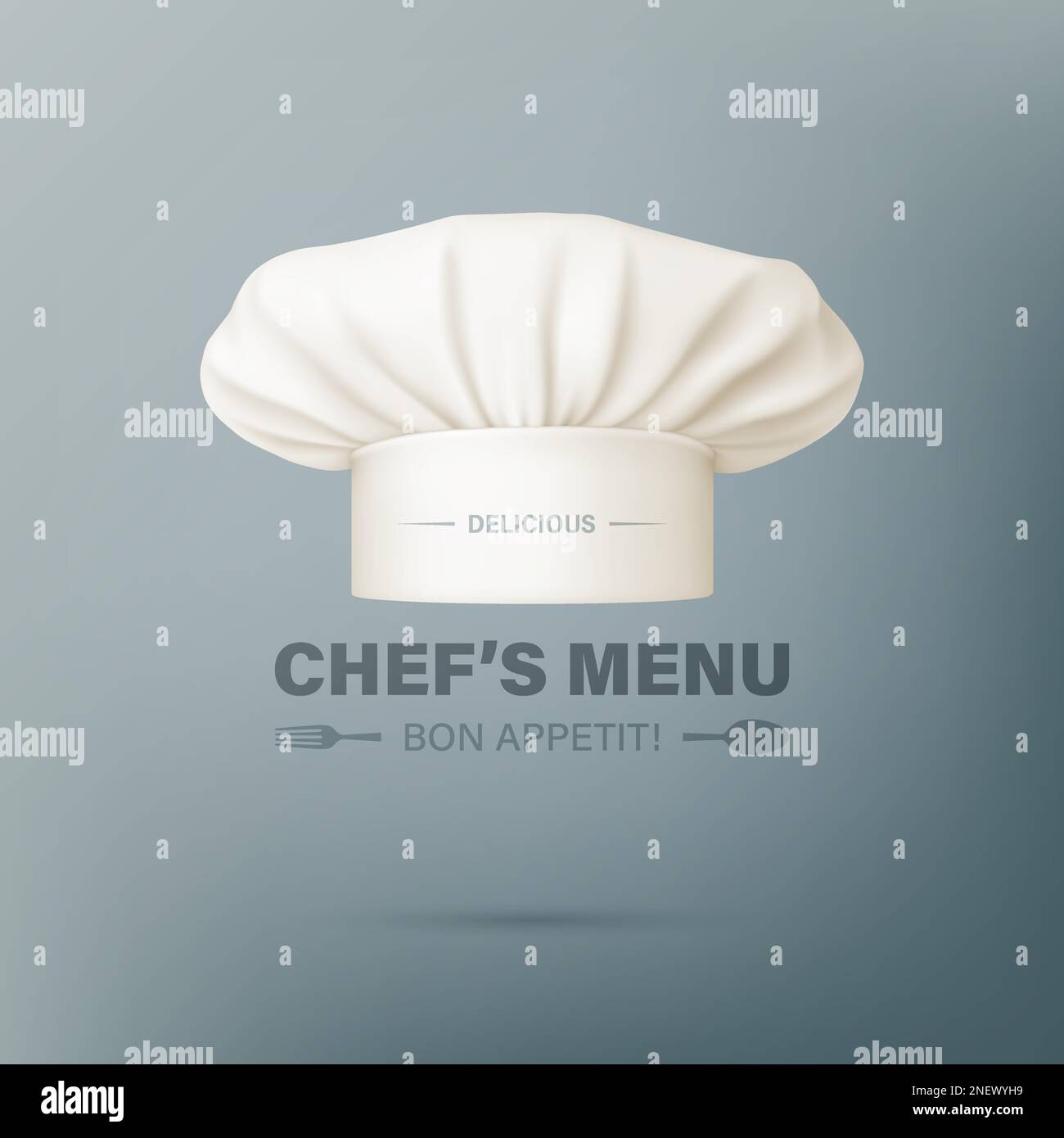Vector Banner with 3d Realistic White Chef Hat, Toque. Cook, Baker Chef ...