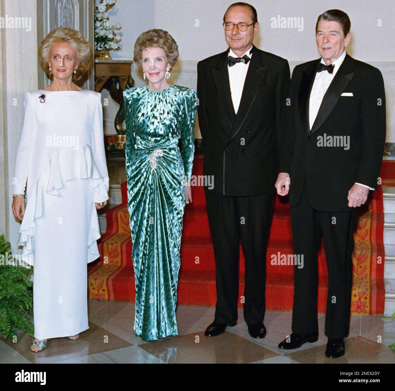 President Ronald Reagan and first lady Nancy Reagan pose for ...
