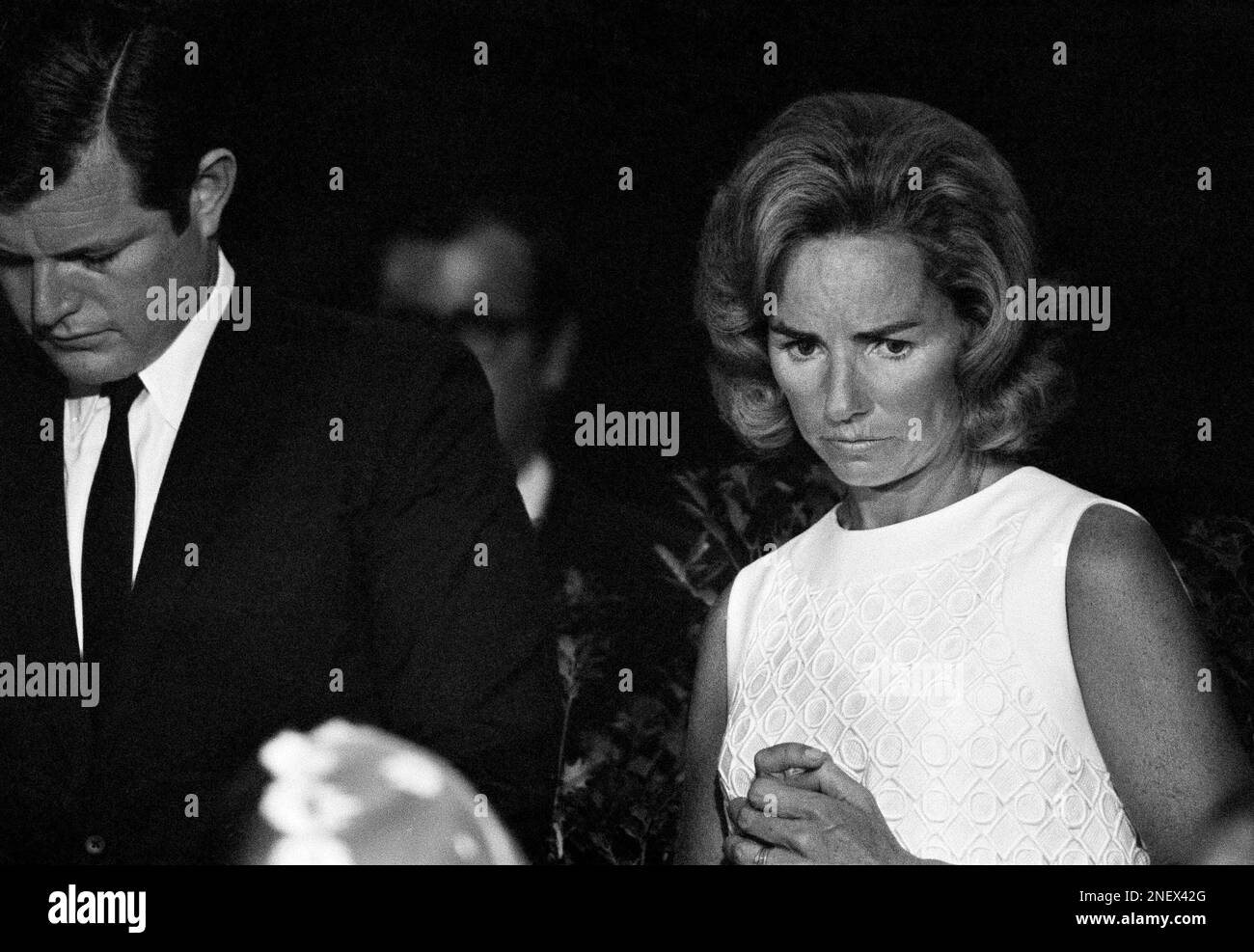 Ethel Kennedy is deep in thought as she stands at the side of her ...