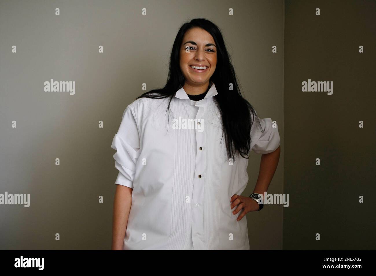 **ATTN SHOUN HILL** Marisha Kelly, wears a men's white tuxedo shirt ...