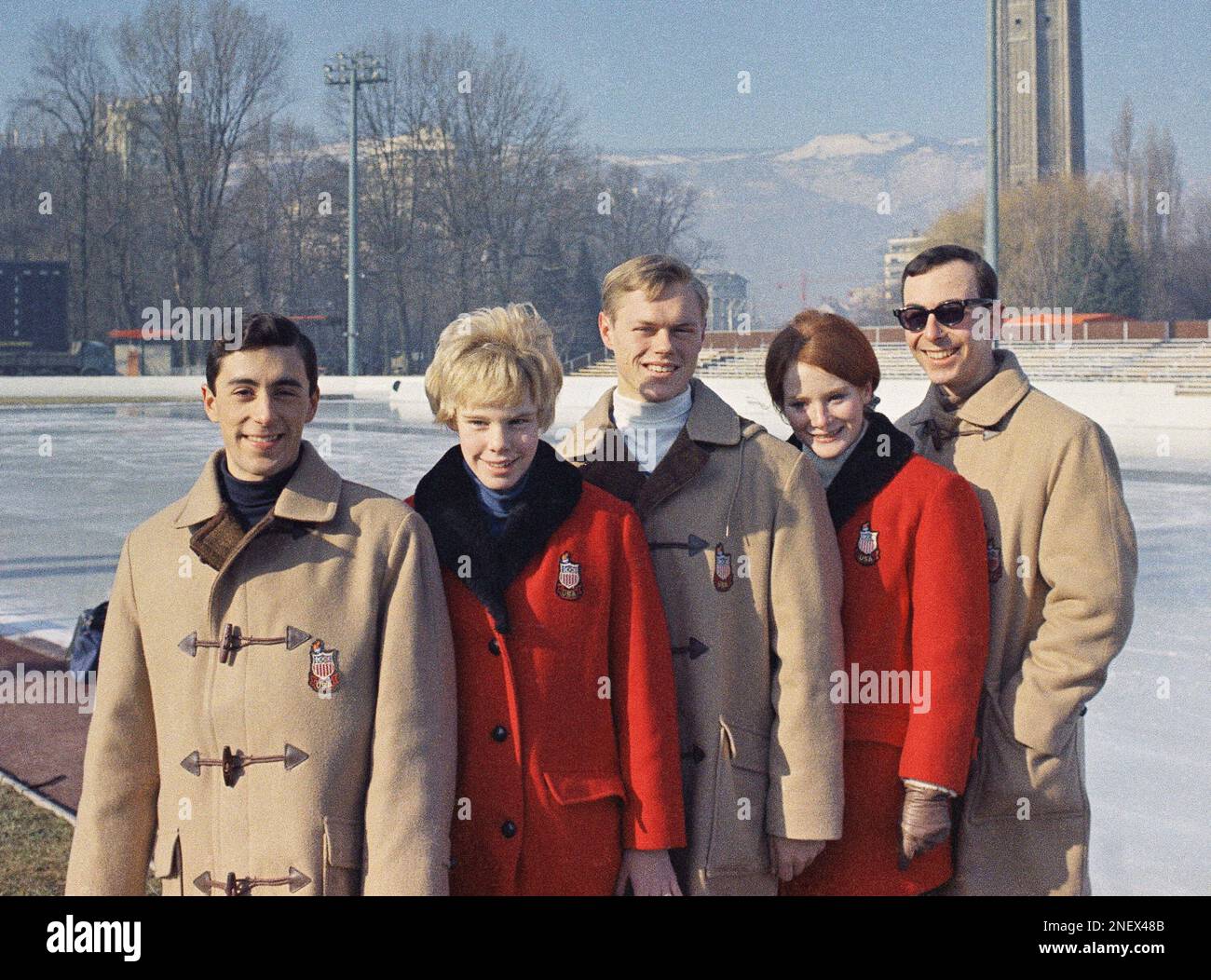 U.S. Olympic figure skaters are shown in Grenoble, France, Feb. 1968 ...