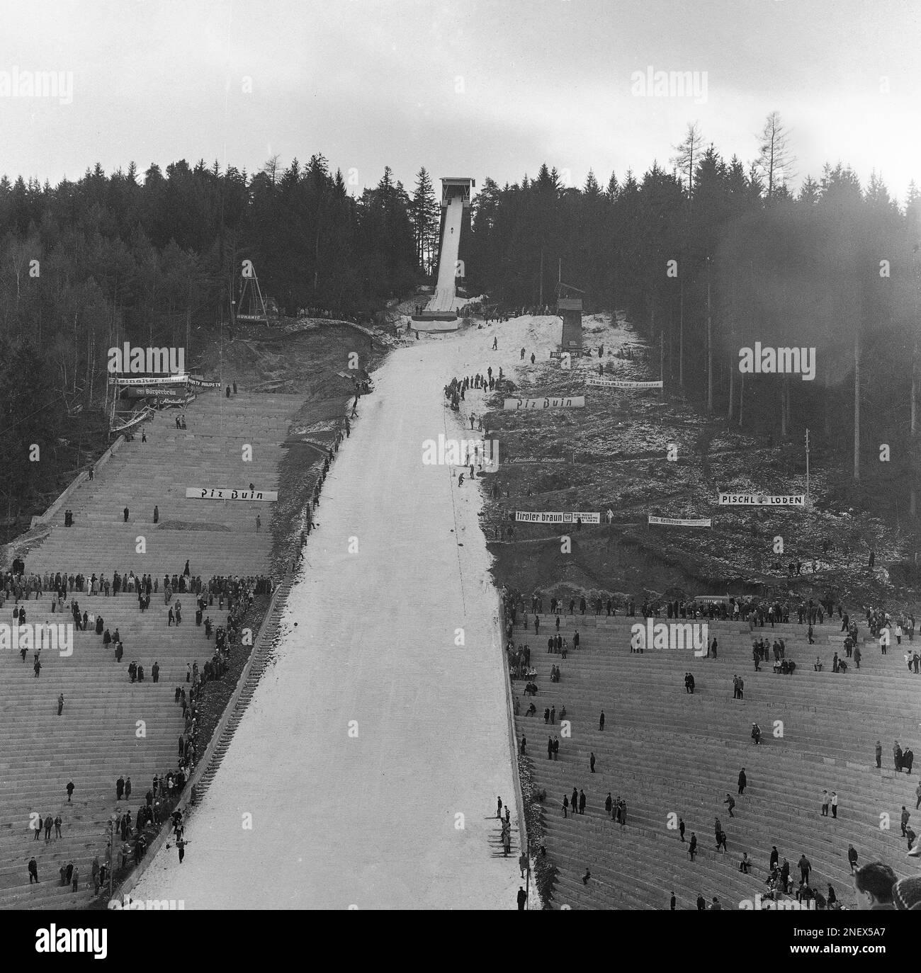 This is a view of the newly-built ski-jump at the Isel Mountain, which ...