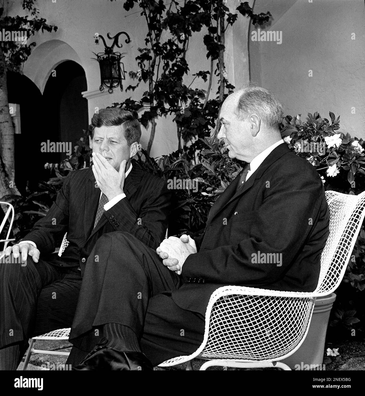 President John F. Kennedy and Secretary of State Dean Rusk pose on the ...