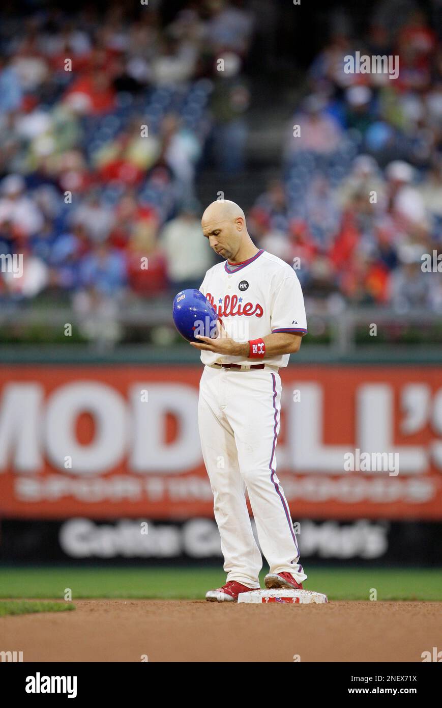 Philadelphia Phillies left fielder Raul Ibanez during a baseball game ...