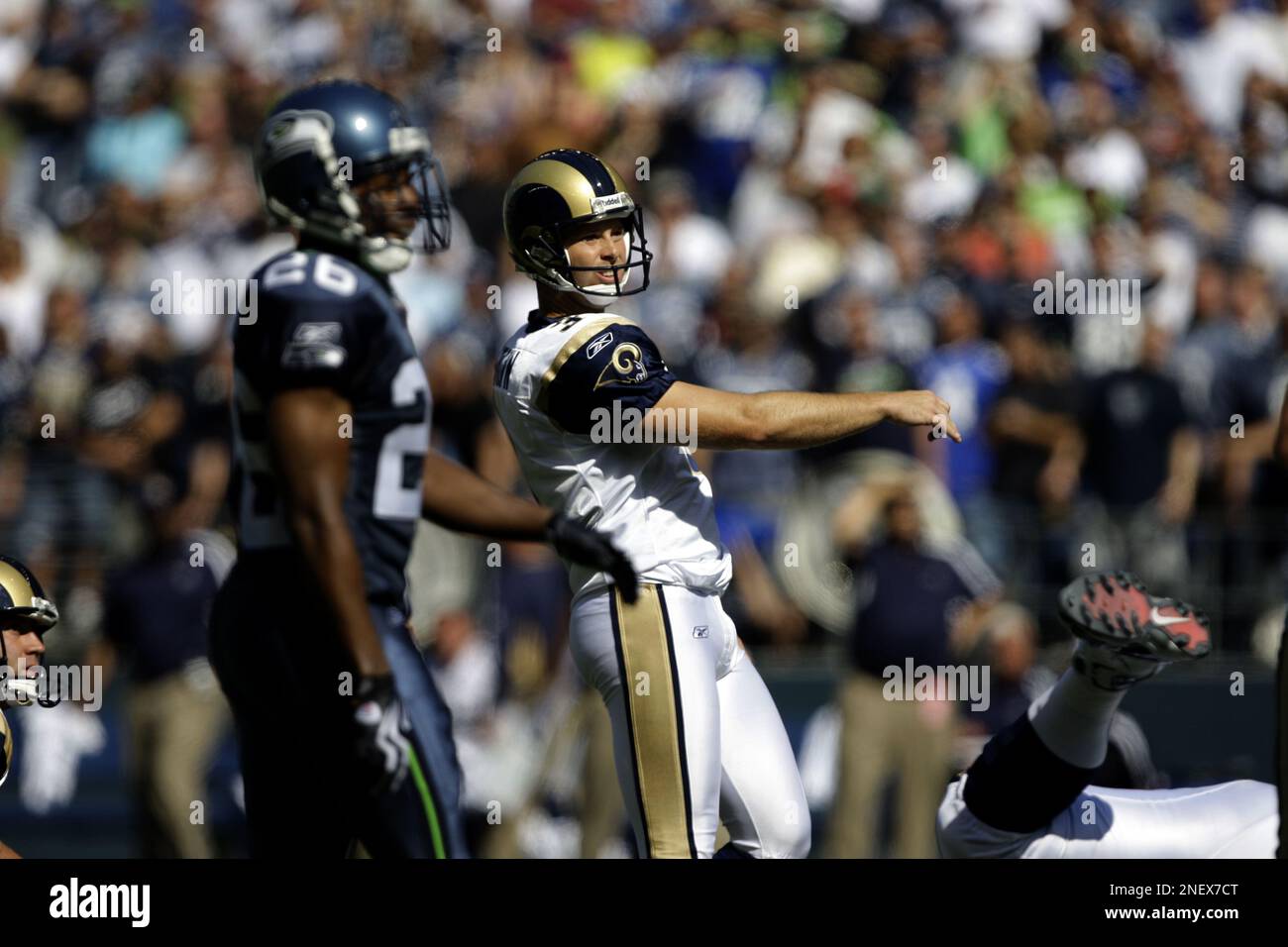 St. Louis Rams kicker Josh Brown in action during an NFL football game ...