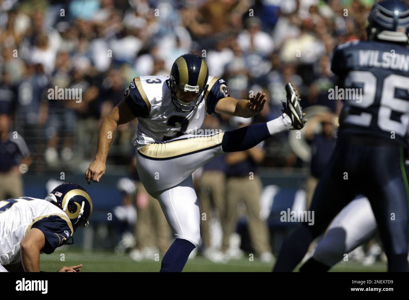 St. Louis Rams kicker Josh Brown (3) in action during an NFL football ...