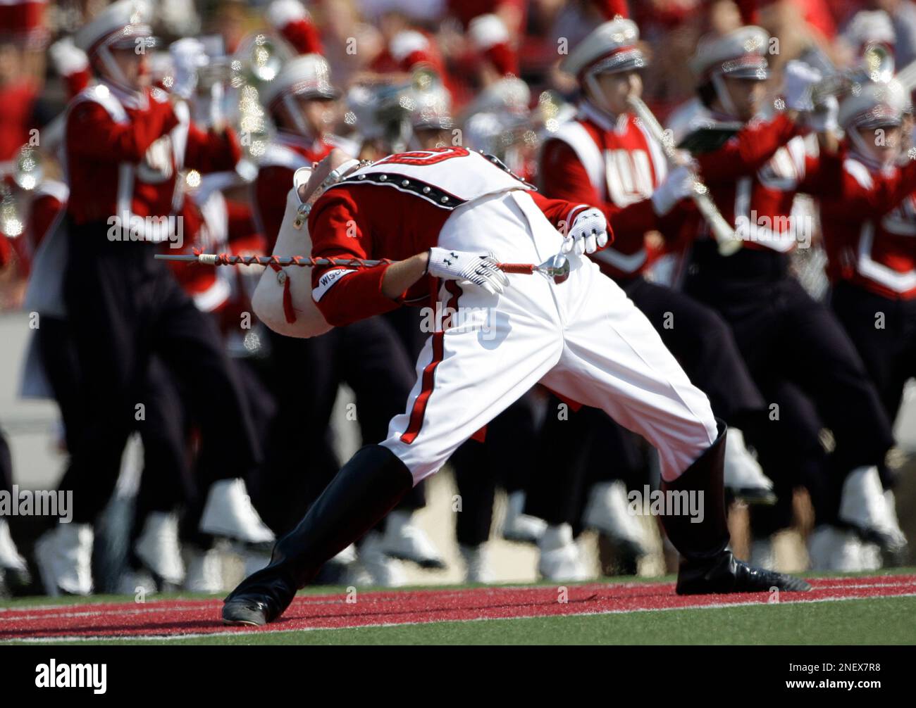 The Wisconsin Band plays before the first half of an NCAA football ...