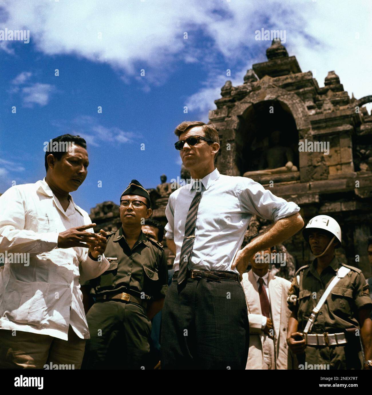 U.S. Attorney General Robert F. Kennedy tours Borobudur Temple, about ...