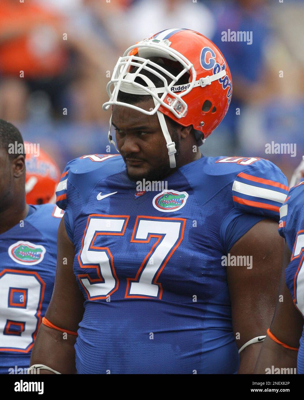 Florida defensive end Carl Johnson prior to an NCAA college football game against Troy in ...