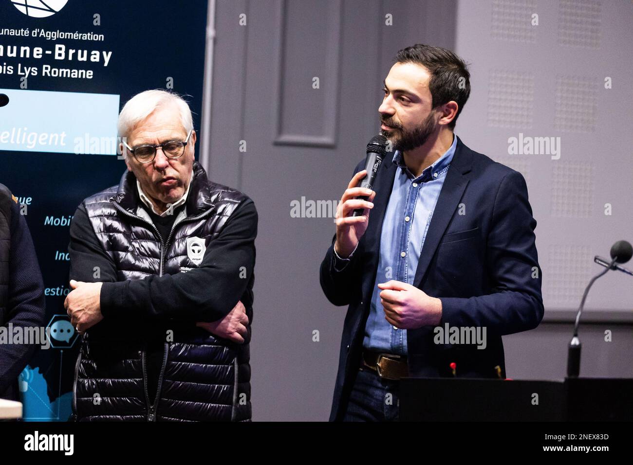 BERTRAND Xavier, BESSON Hervé, portrait, conference de presse, press ...