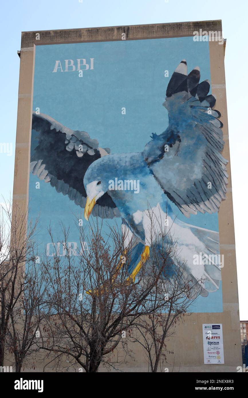 Palermo, Italy. 16th Feb, 2023. in the photo the murals of the Sperone ...