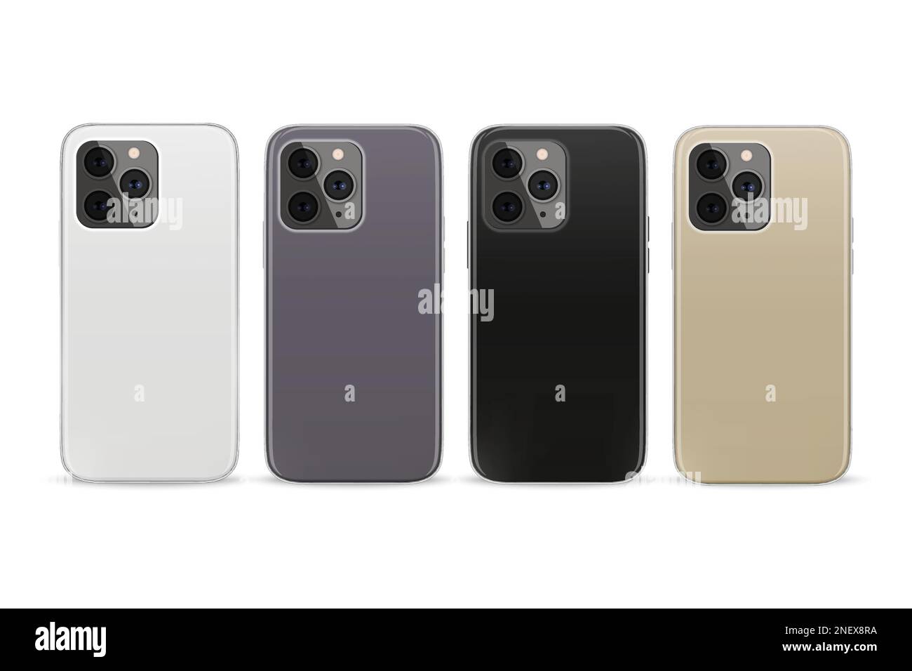 Vector 3d Realistic Smartphone Case Set. Telephone Design Template for ...