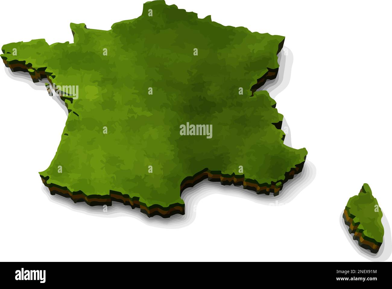 Vector 3d map illustration france Cut Out Stock Images & Pictures - Alamy
