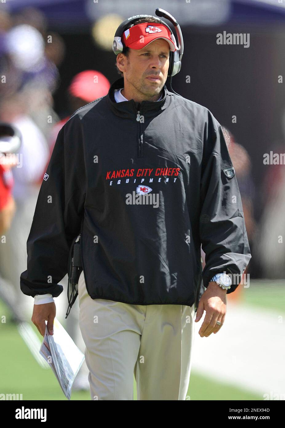 Kansas City Chiefs head coach Todd Haley walks on to the field before ...