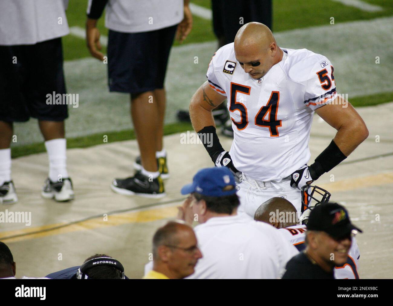 Chicago Bears linebacker Brian Urlacher is seen during the first half ...