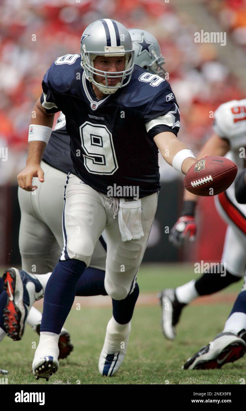 Dallas Cowboys quarterback Tony Romo (9) during an NFL football game in ...