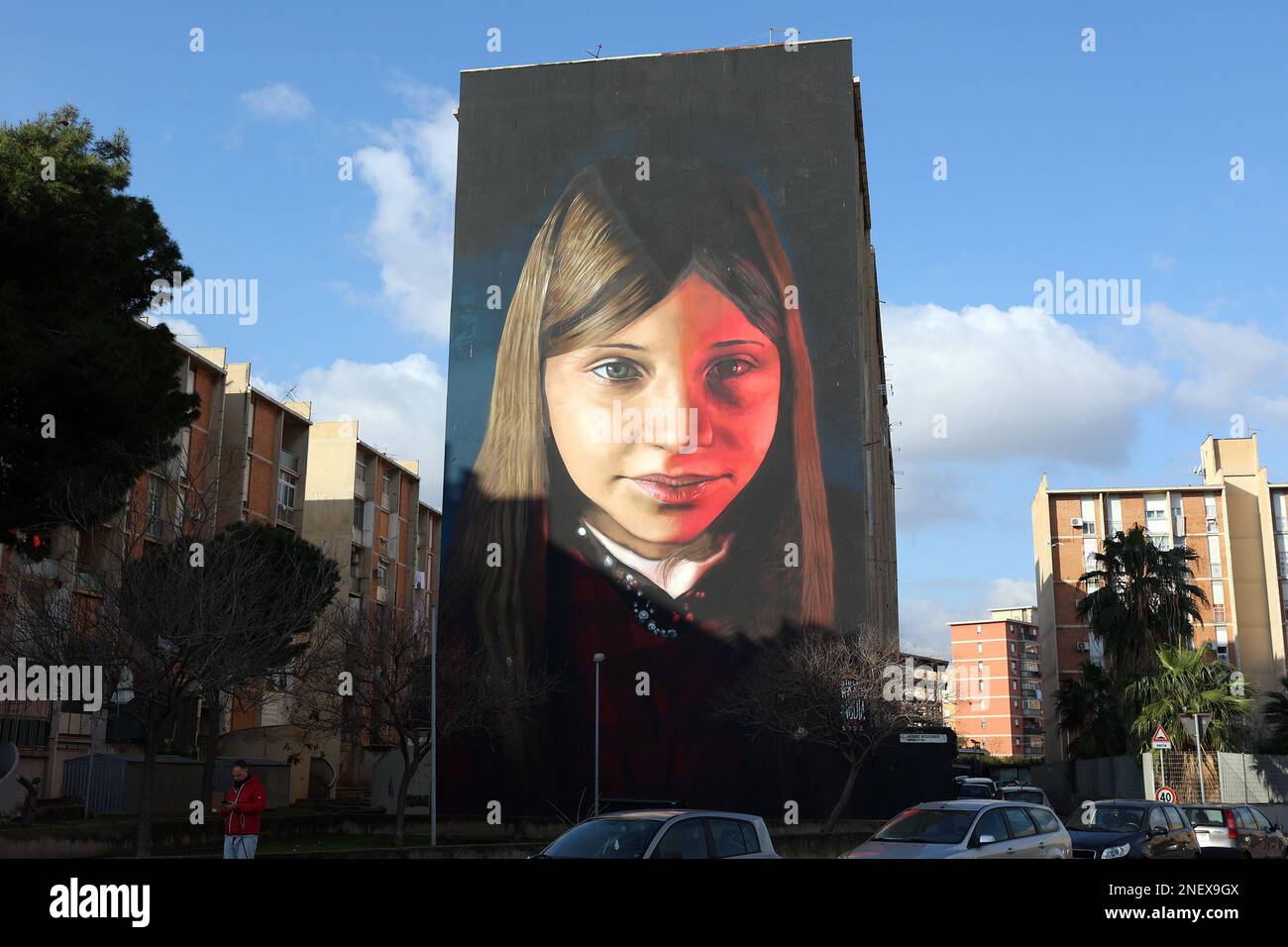 Palermo, Italy. 16th Feb, 2023. in the photo the murals of the Sperone ...