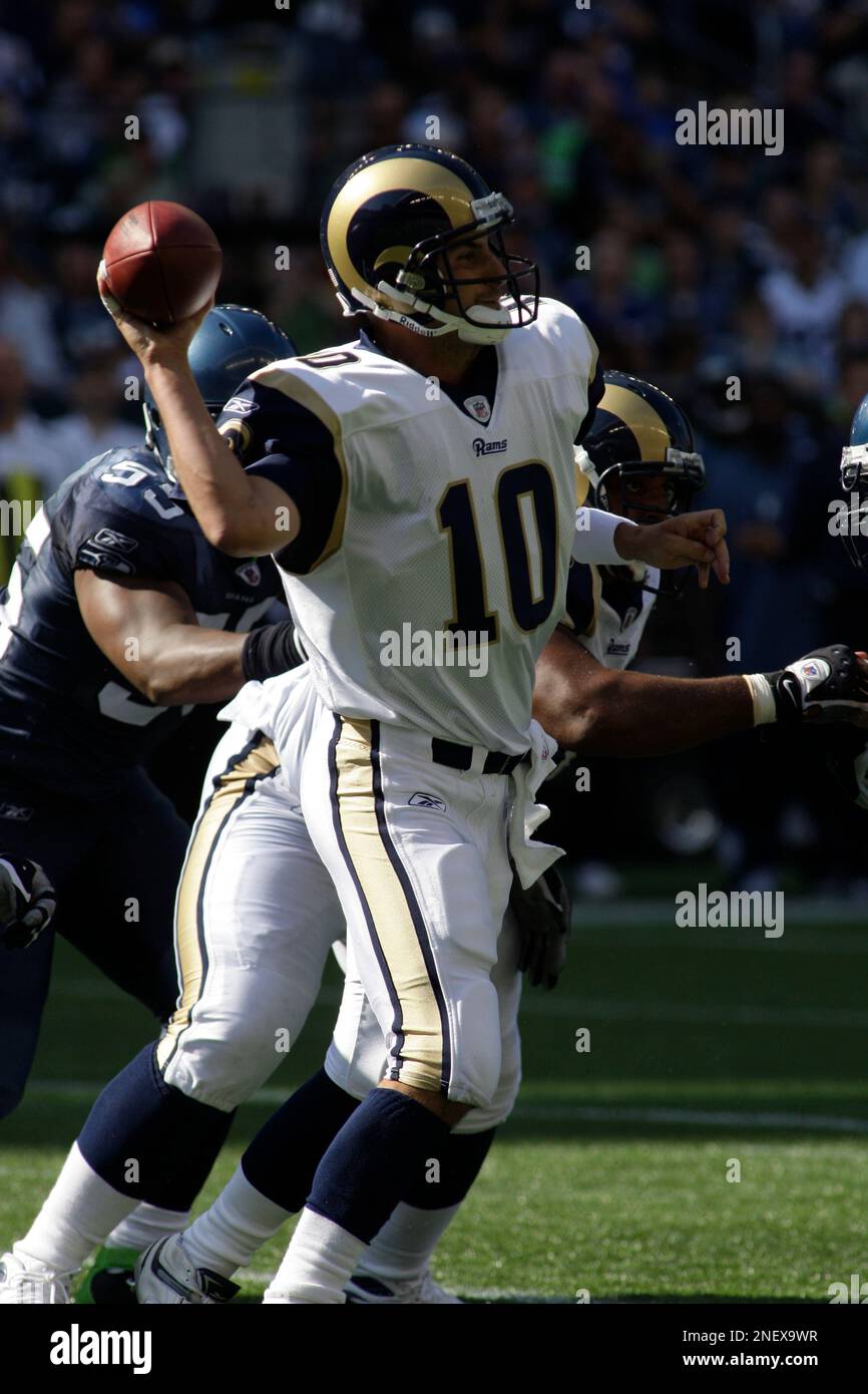 St. Louis Rams Marc Bulger Sunday, Sept. 13, 2009, in Seattle in action ...