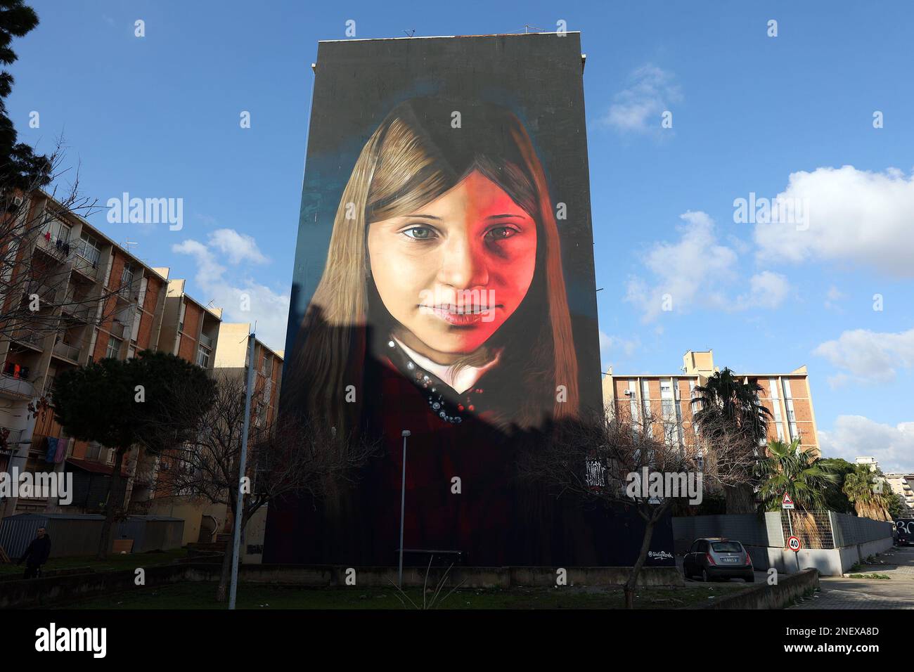 Palermo, Italy. 16th Feb, 2023. in the photo the murals of the Sperone ...