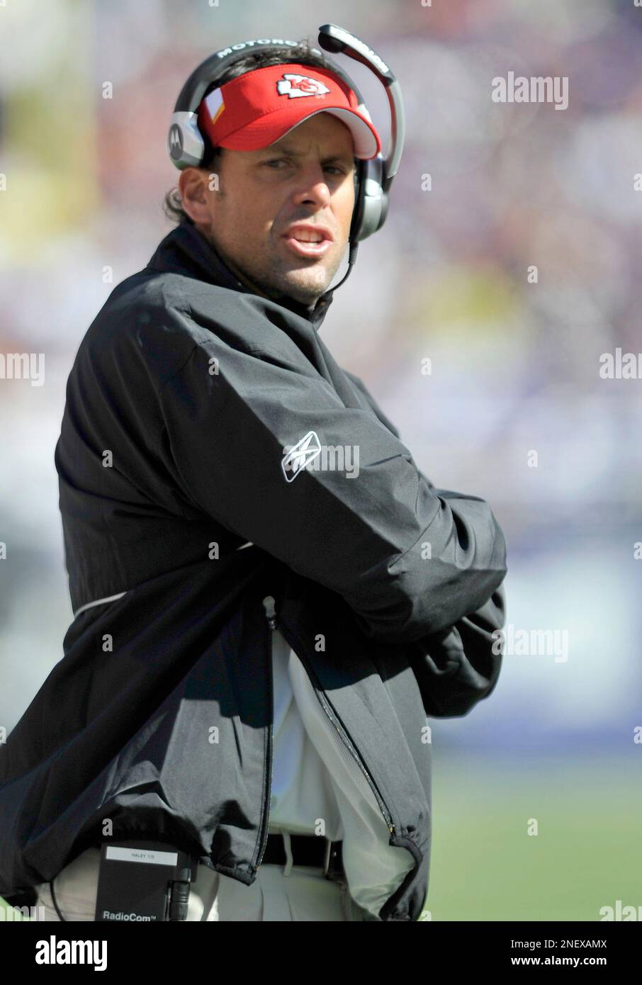 Kansas City Chiefs head coach watches from side liens during the NFL ...