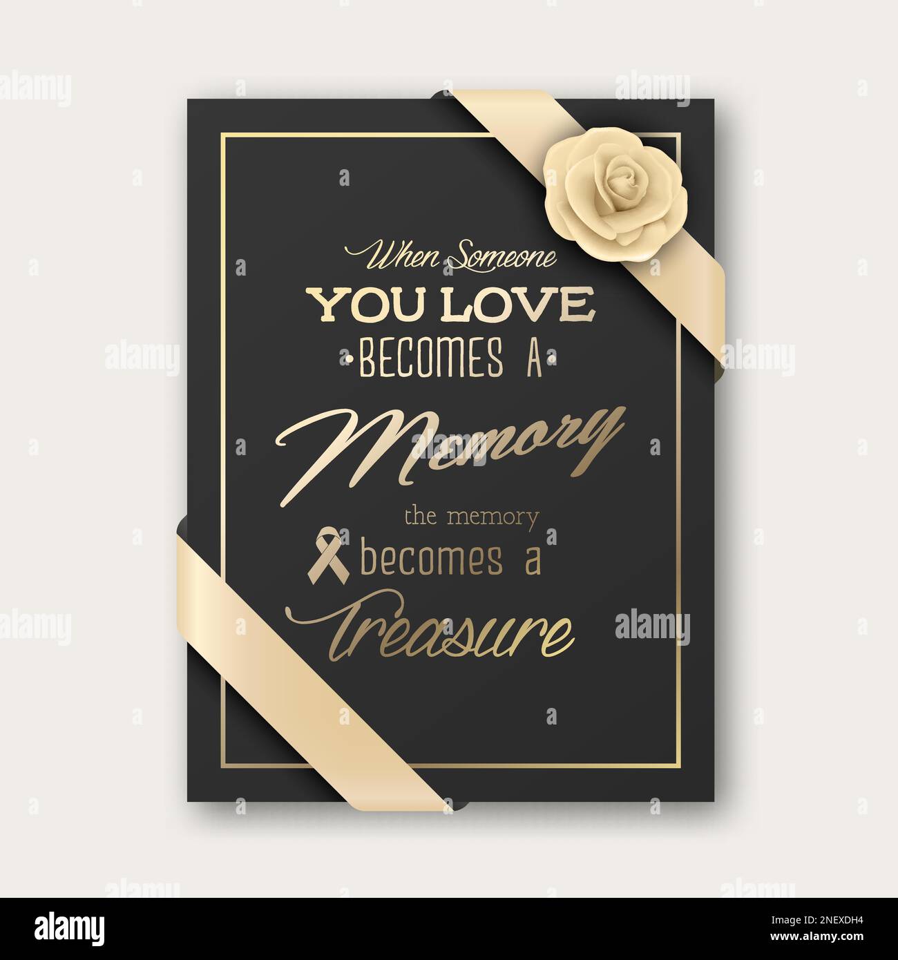 Vector Vertical A4 Funeral Card. When Someone You Love Becomes a Memory ...