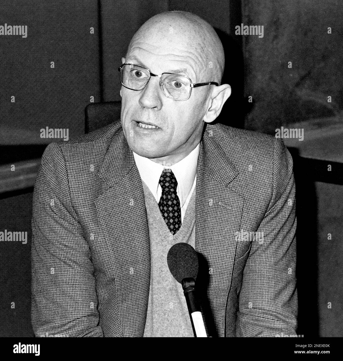 Portrait of French philosopher Michel Foucault taken on December 16 ...