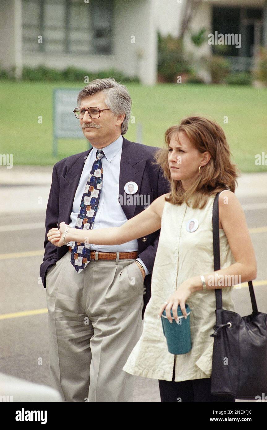 Fred Goldman and his daughter, Kim, leave a courthouse, Tuesday, June ...