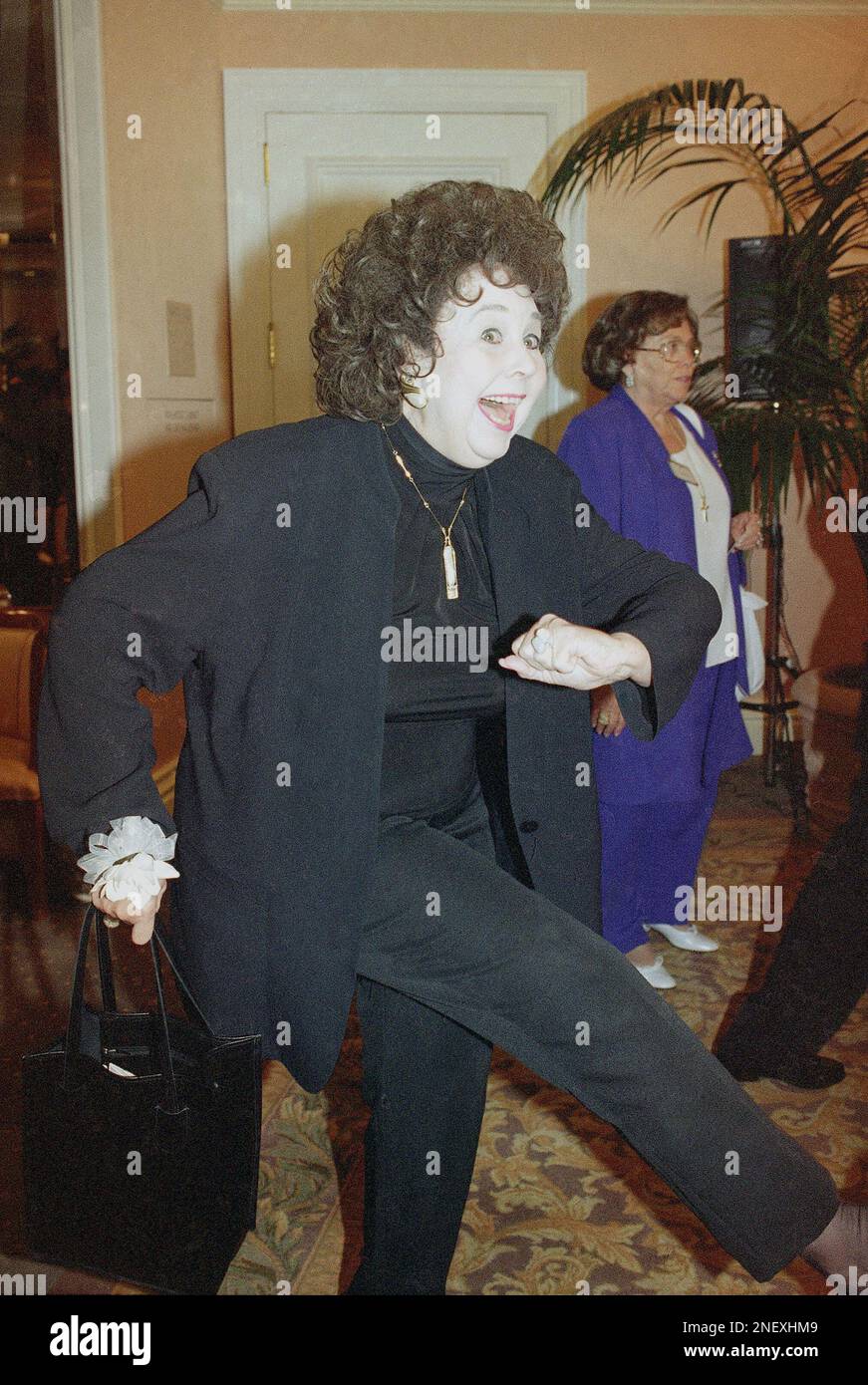 Actress Jane Withers does a dance upon arriving at the American Movie ...