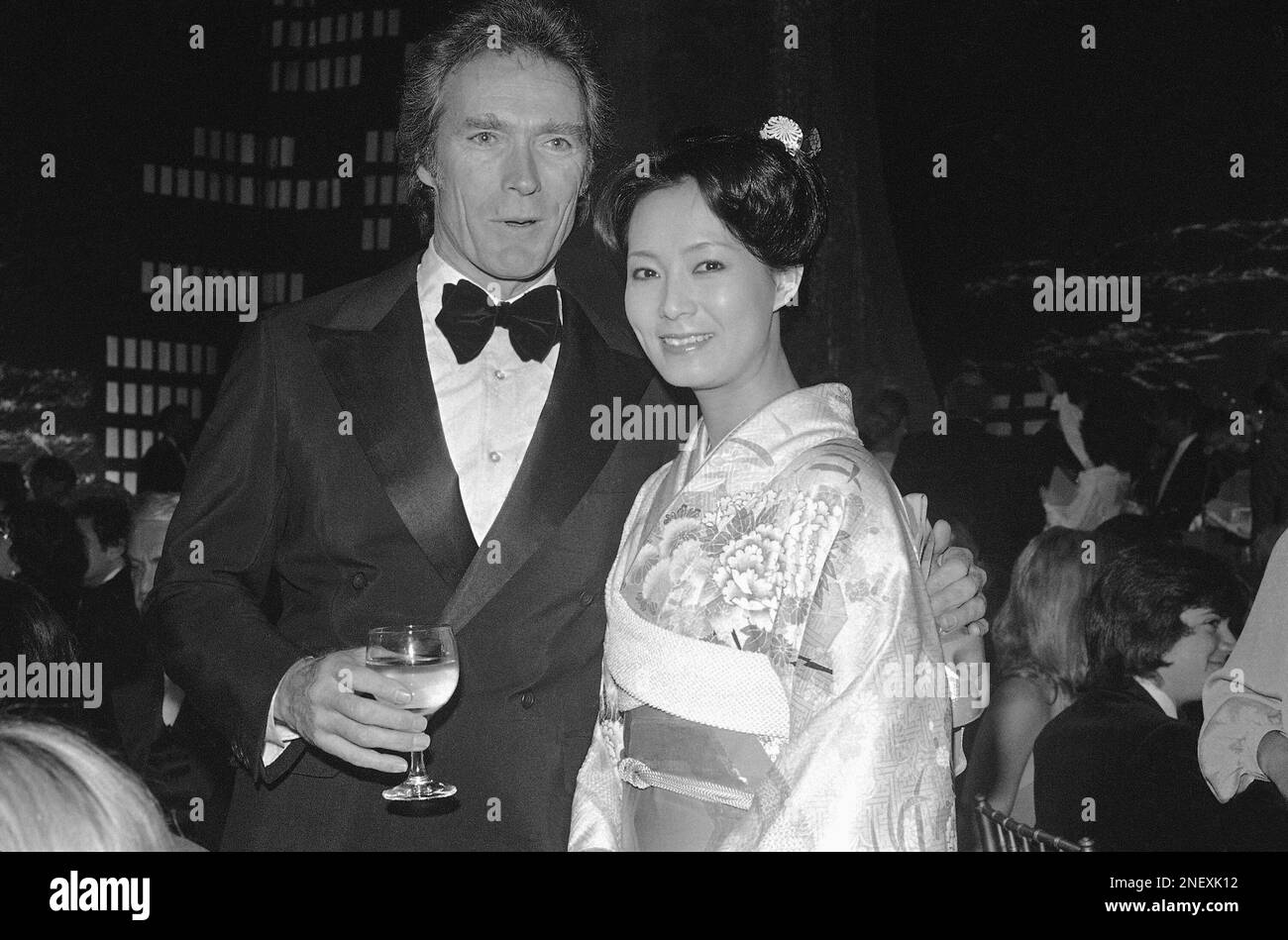Actor Clint Eastwood, left, and actress Yoko Shimada, right, are ...
