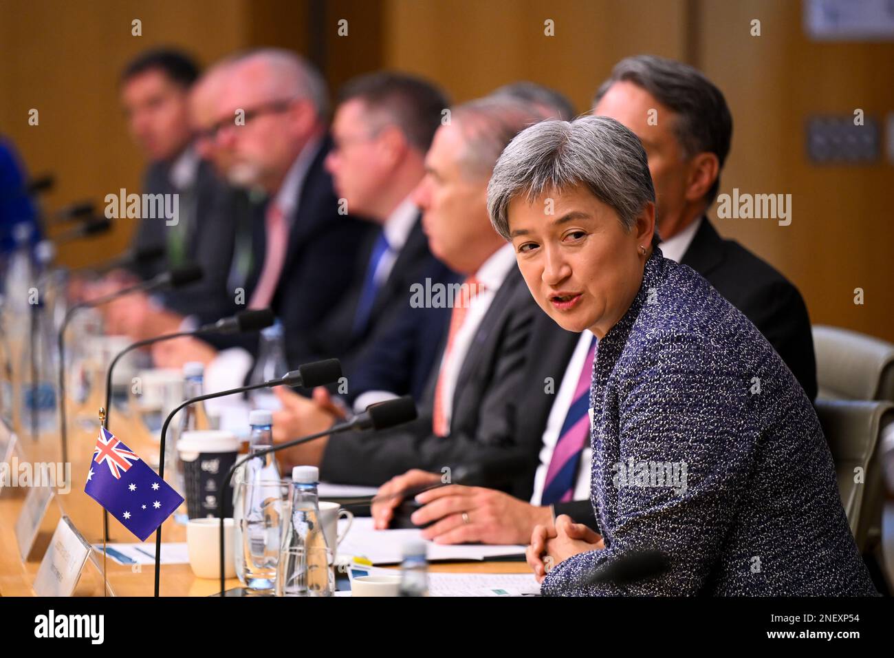 Australian Foreign Minister Penny Wong addresses the Australia-Papua ...