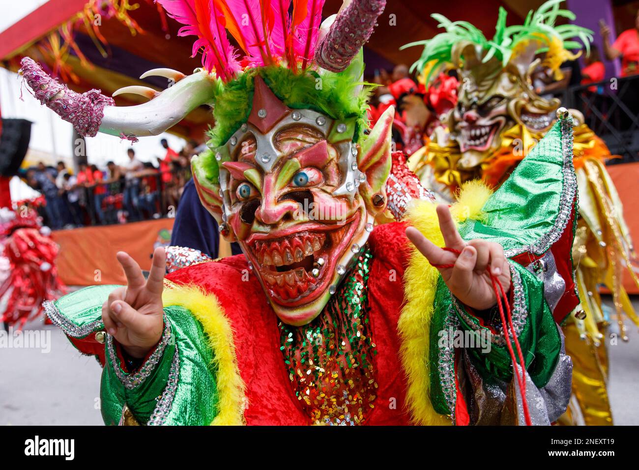 A man in a carnival costume and mask Stock Photo - Alamy