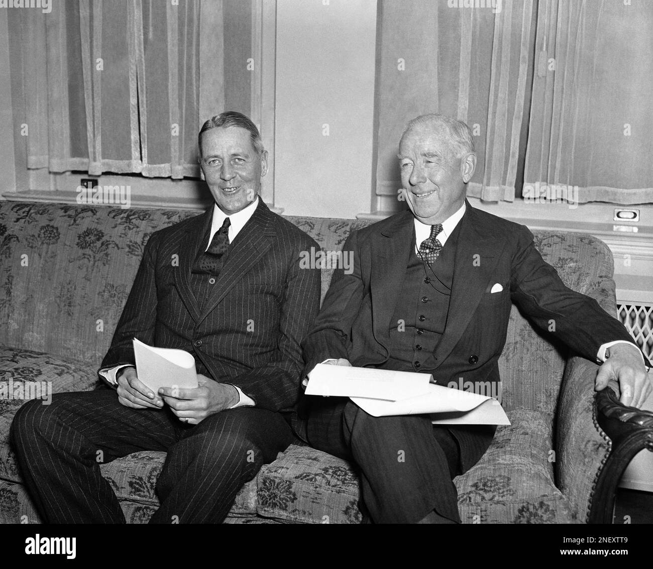 George Whitney (left) and Thomas W. Lamont, Senior Partners of J.P ...