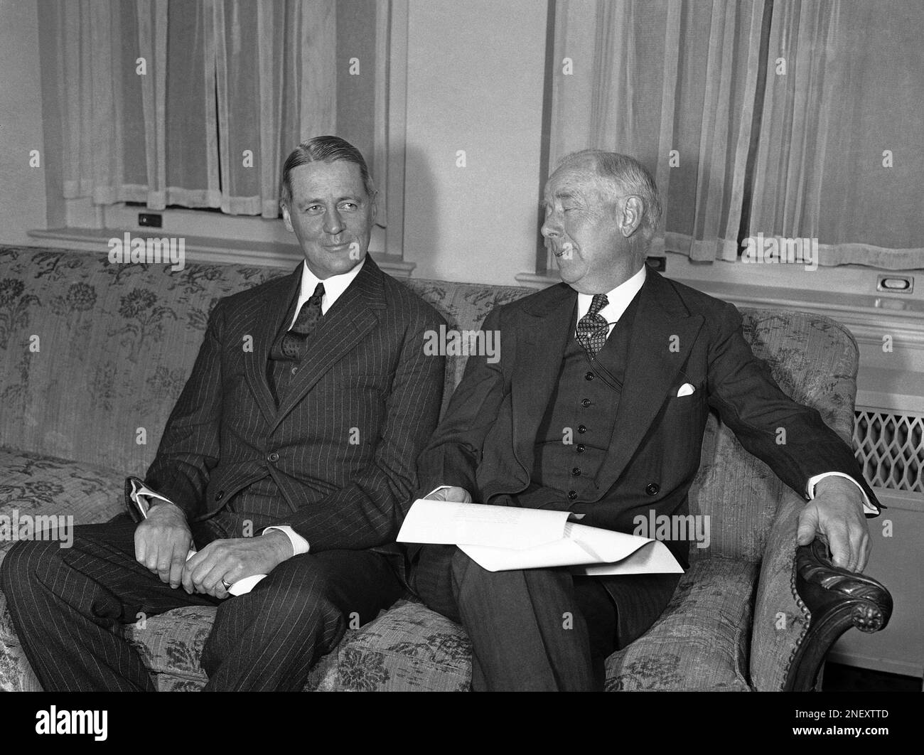 George Whitney (left) and Thomas W. Lamont, Senior Partners of J.P ...