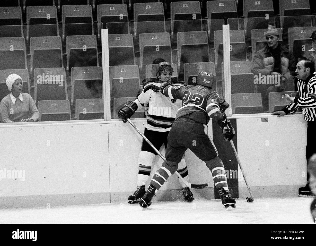Norway’s Stephen Foyn lets his stick go and fist fights it out with ...