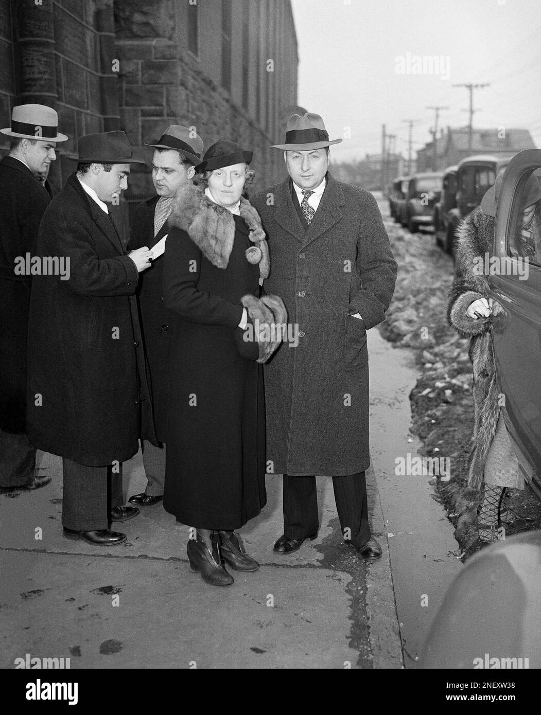 Mrs. Bruno Anna Hauptmann and attorney Lloyd Fisher as they left state ...