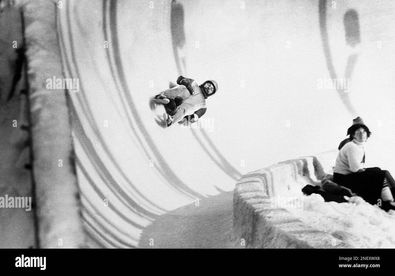 A spectator braves sub-zero temperatures at Lake Placid’s new luge run ...