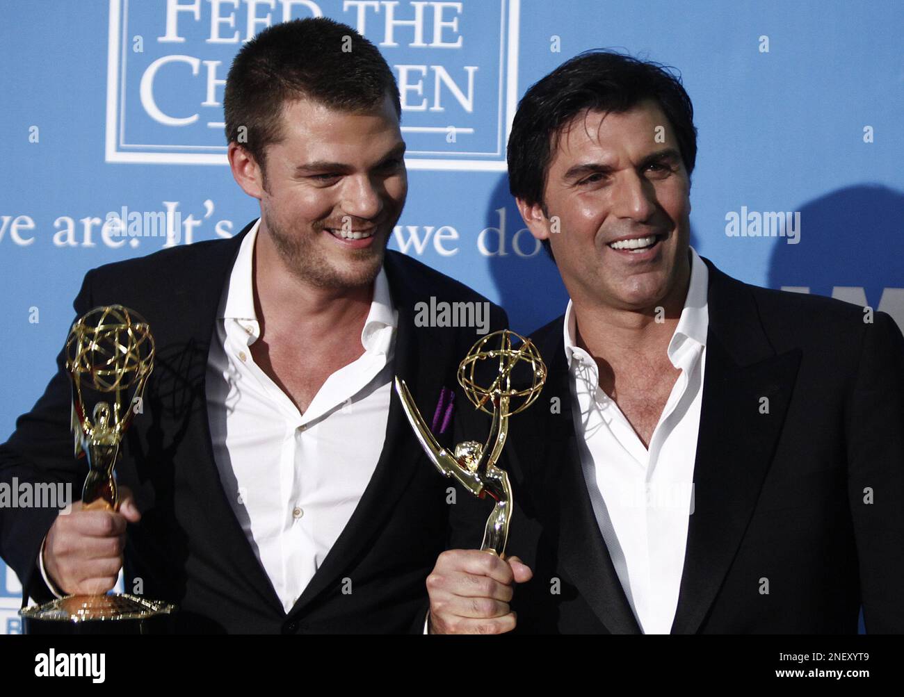 Vincent Irizarry, left, and Jeff Branson are seen backstage with the ...