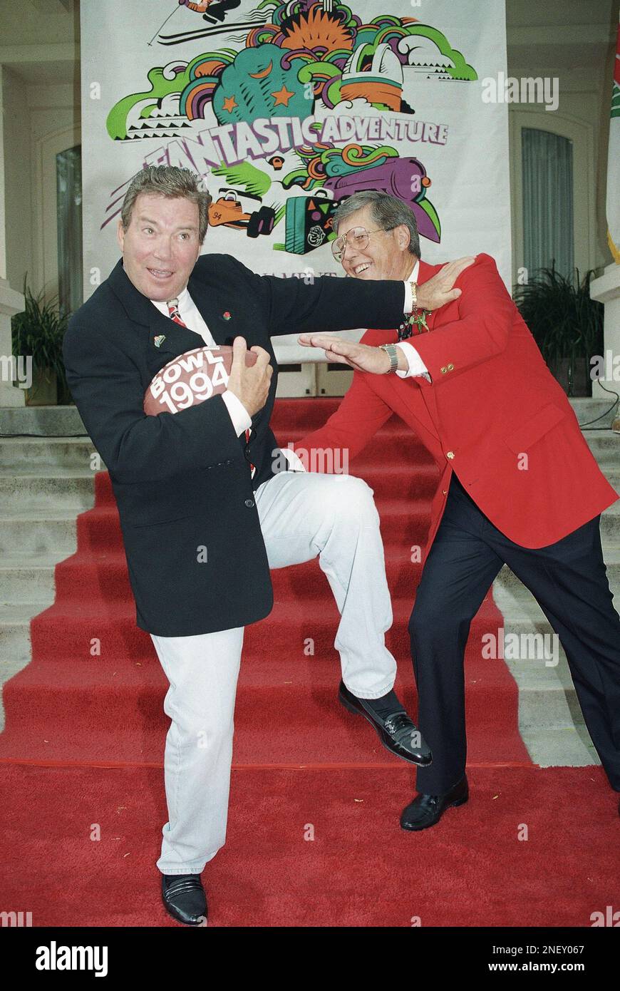 William Shatner of “Star Trek” fame, left, strikes a pose with ...