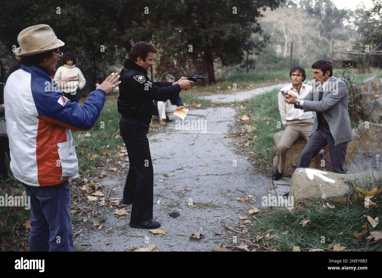 William Shatner (Actor) with Leonard Nimoy during filming shown in new ...