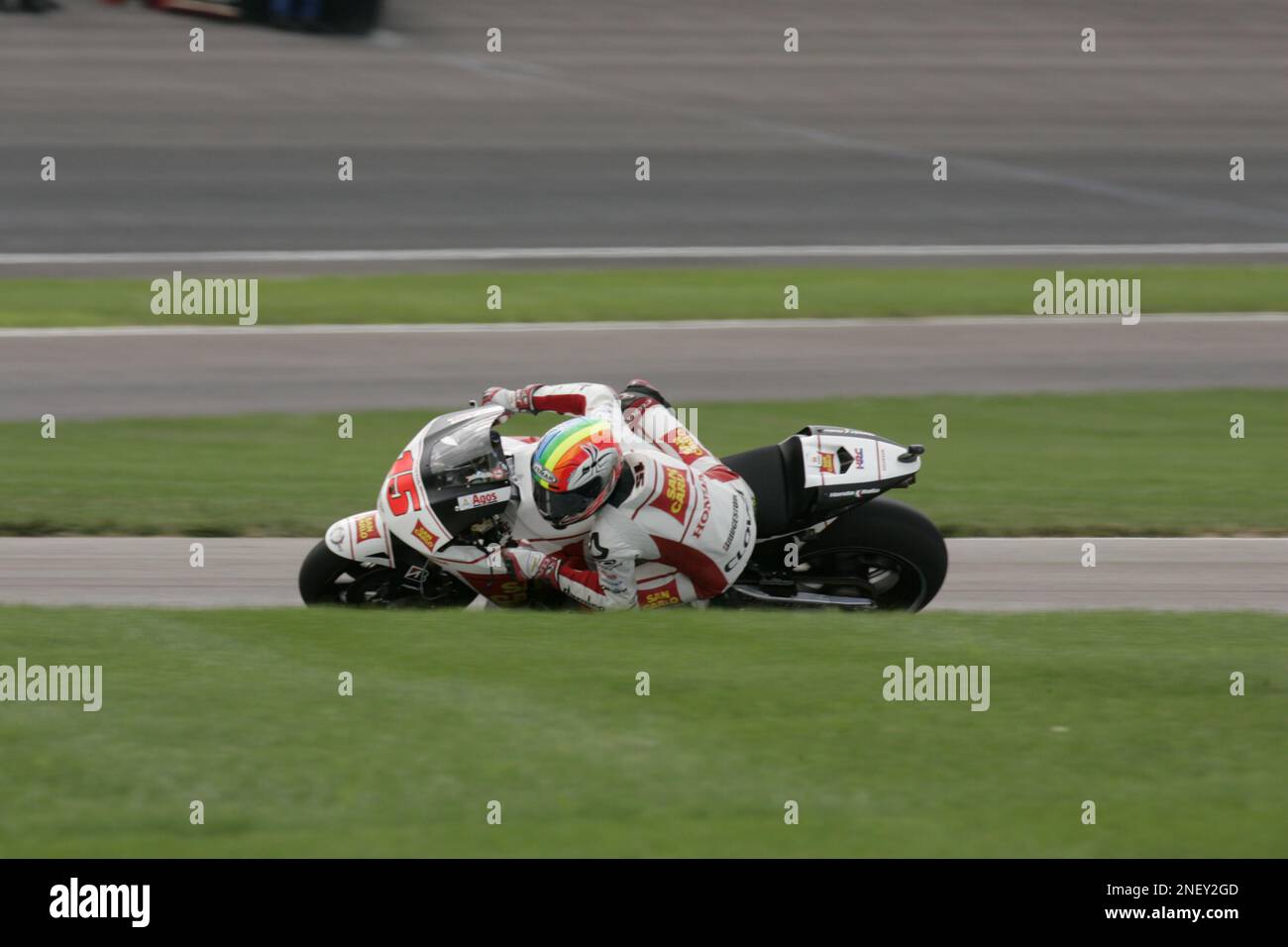 Alex De Angelis, of San Marino, rides his Honda during the running of ...