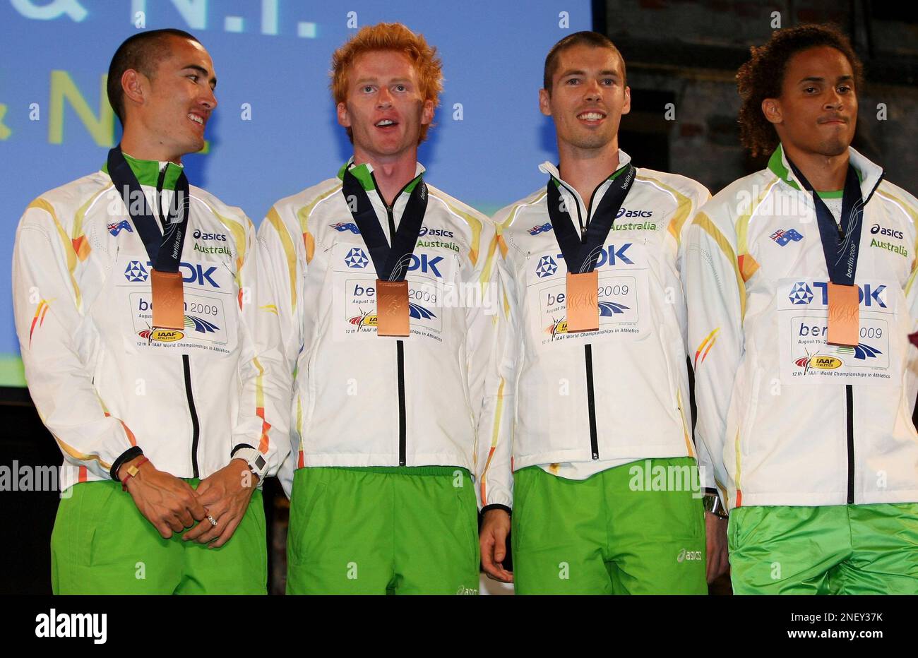 Australia's, from left, Tristan Thomas, Sean Wroe, Ben Offereins and ...