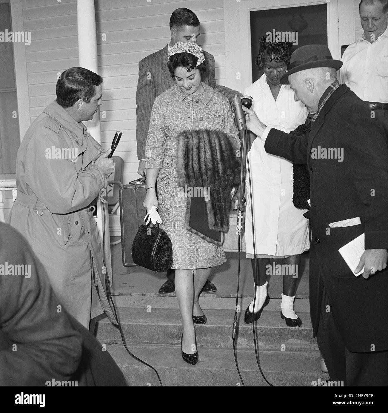 Barbara Powers, wife of Francis Gary Powers, leaves her home in ...