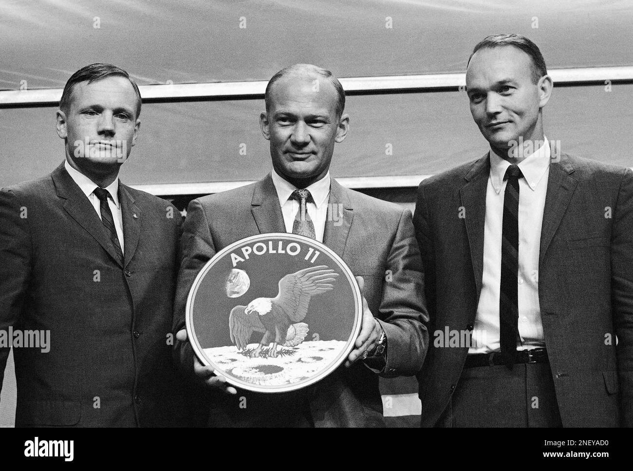 Neil Armstrong, left, has been chosen to be first man on the moon and ...