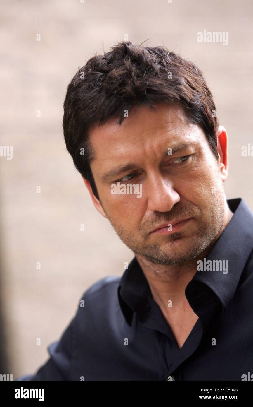 Scottish actor Gerard Butler poses at the Regency Hotel, in New York ...