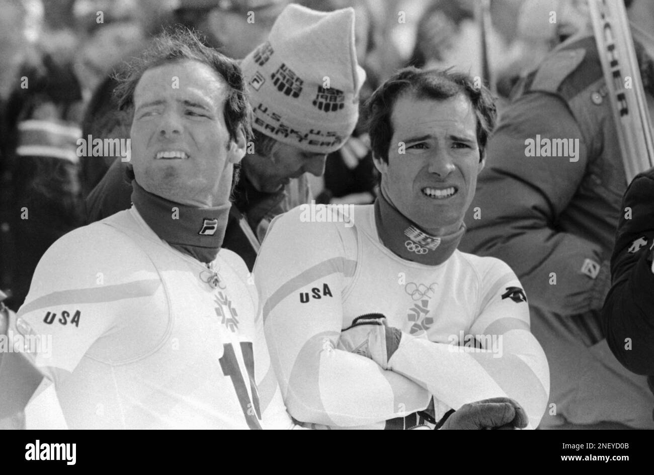 American twin skiing brothers Steve, left, and Phil Mahre from Yakima ...