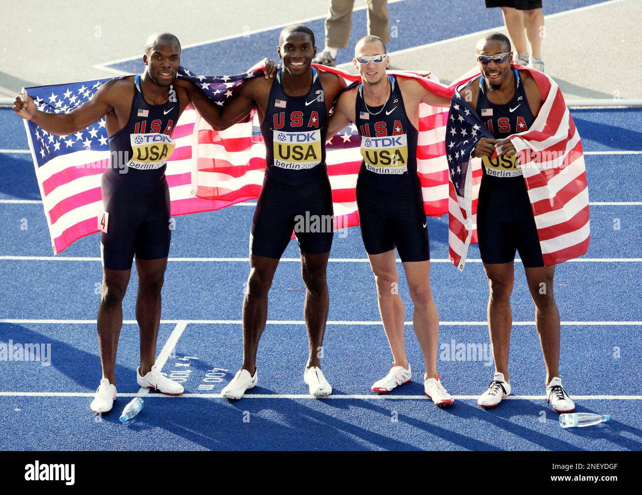 LaShawn Merritt, Kerron Clement, Jeremy Wariner and Angelo Taylor of ...