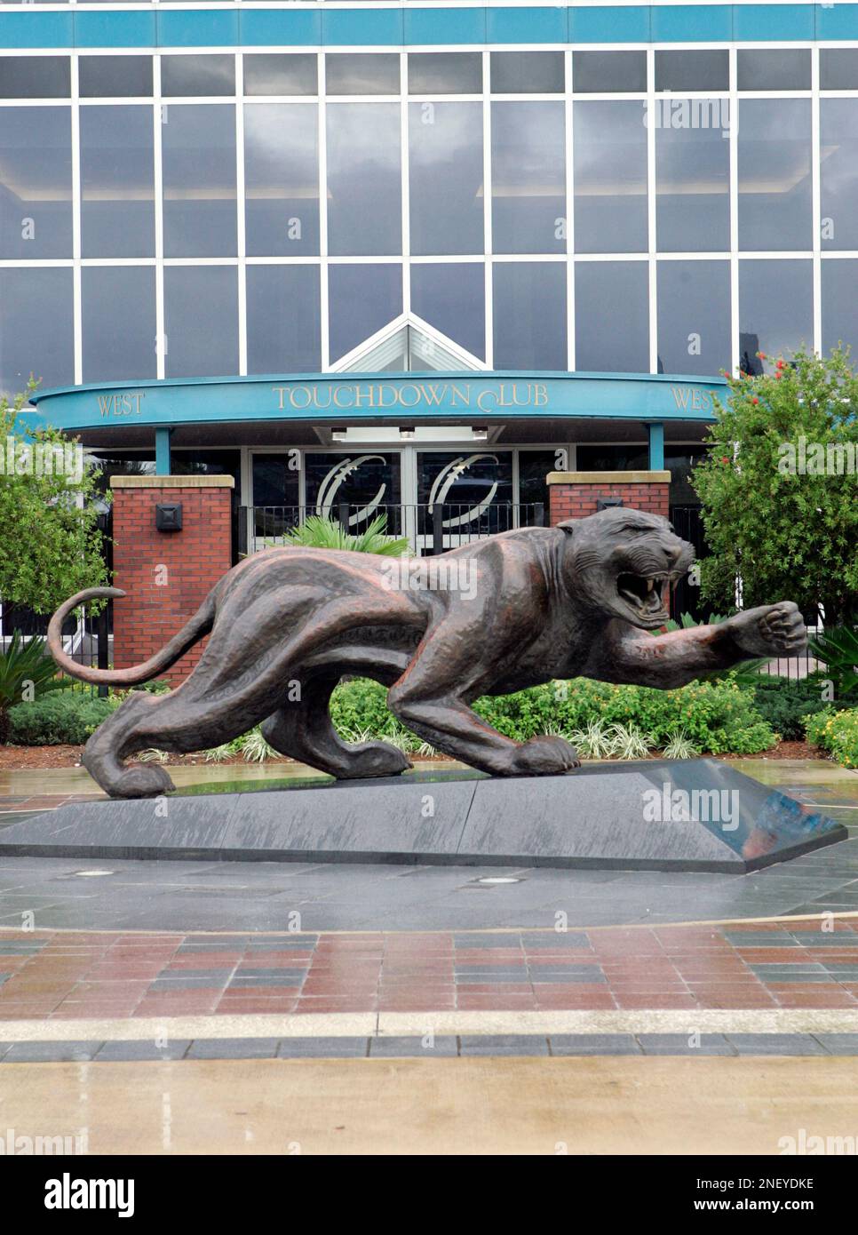 The statue of a Jaguar outside Jacksonville Municipal Stadium at a NFL ...